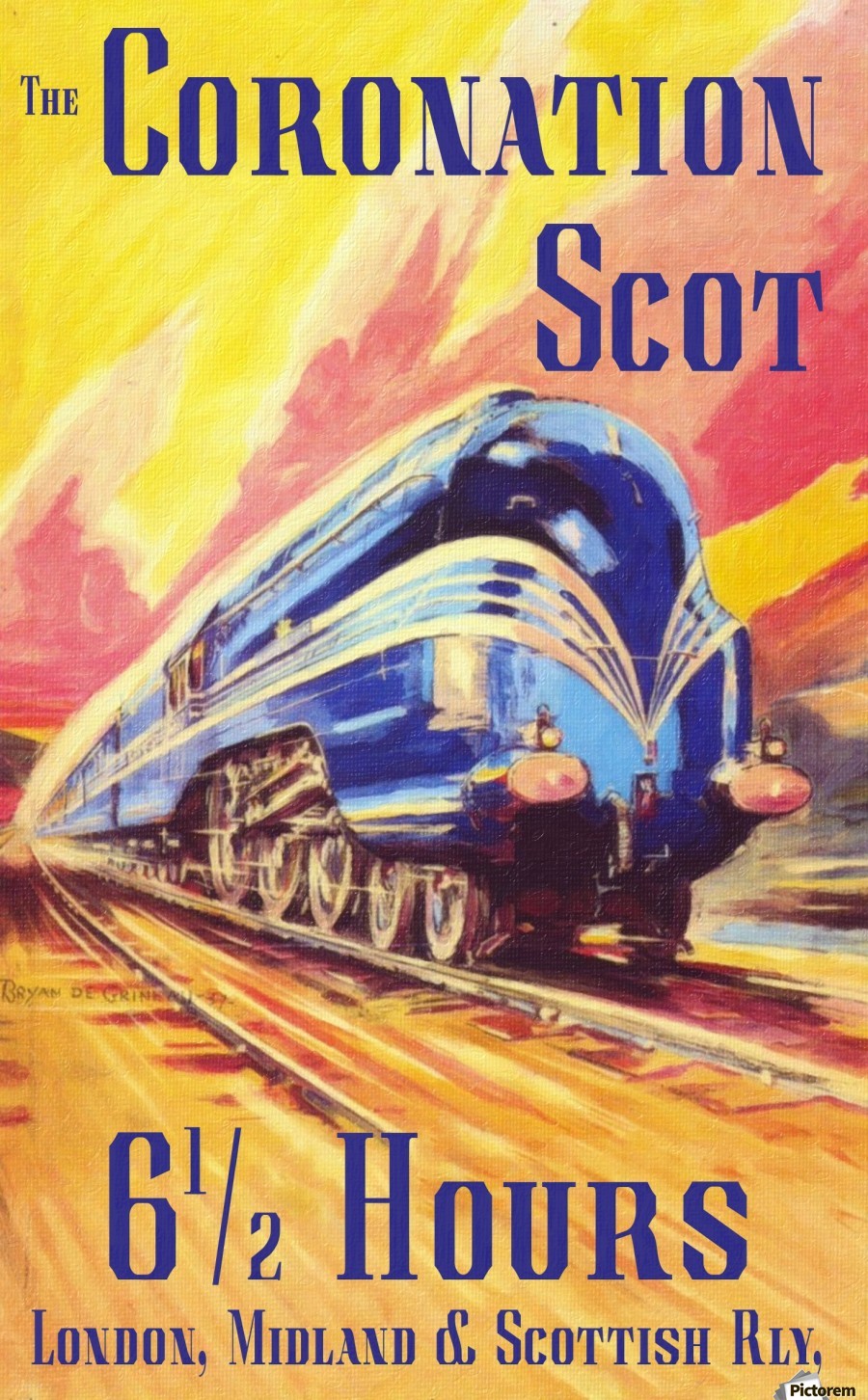 The Coronation Scot travel poster by VINTAGE POSTER Wall Art